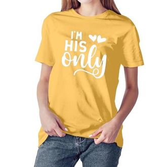 Generic Chemisier d&eacute;contract&eacute; &agrave; manches courtes et col rond imprim&eacute; pour la Saint-Valentin 2026, jaune, XL