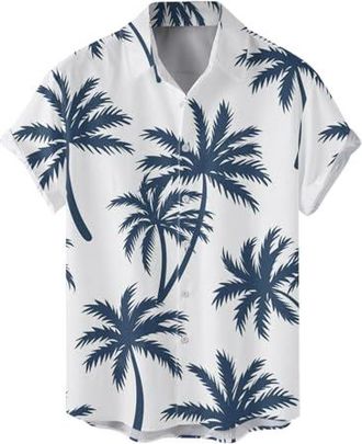 Generic Chemise hawa&iuml;enne d&eacute;contract&eacute;e pour homme &agrave; manches courtes boutonn&eacute;e tropicale hawa&iuml;enne palmier chemise d&eacute;t&eacute; Cara&iuml;bes dr&ocirc;le ann&eacute;es 80 chemise &agrave; reve