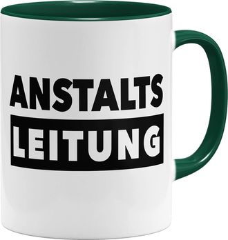 OM3 Anstaltsleitung Statement Tasse mit Spruch - Keramik Becher - 11oz 325ml - Beidseitig Bedruckt - 2 - Grün