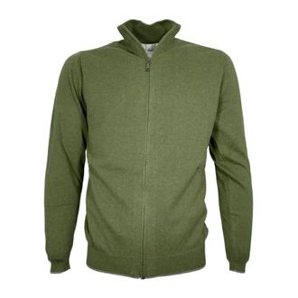 Cashmere Company Full Zip Sweater - - Knitwear - Herren - Gr&uuml;n - XL