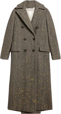 Golden Goose Femme, Manteaux, Gris, Taille: 38 FR Long Herringbone Coat