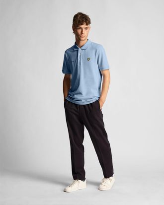 Lyle & Scott Herren-Poloshirt mit passendem Aufdruck in Blau