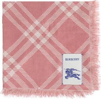 Burberry unisex, Accessoires, Rose, Taille: ONE Size Wide Check Wool Silk Scarf