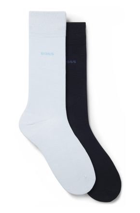 HUGO BOSS Businesssocken BOSS 2P RS Uni CC, Herren, Gr. 43-46, light, pastel lila, Baumwollmischung, normal, Socken, mit Markenlogo