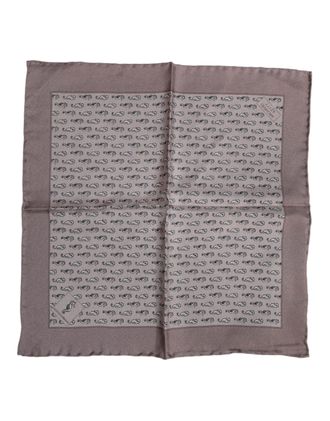 Dolce & Gabbana Mens Brown Sea Horse Silk Square Foulard Scarf