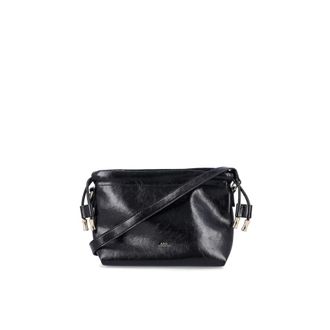 A.P.C. Schwarze Lederzugtasche mit Logo - - Bags - Damen - Schwarzk - ONE SIZE