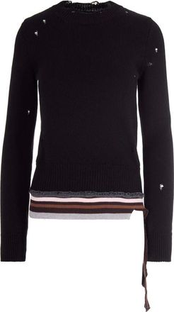 Maison Margiela Femme, Pulls, Noir, Taille: 40 FR Tricot ras du cou