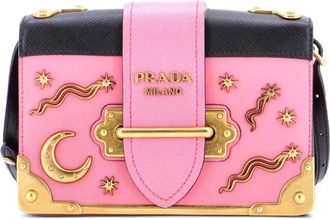 Prada Cahier Embellished Leather Small crossbody bag - Rosa