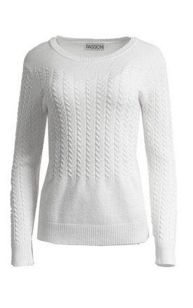 Passioni Strickpullover Basic mit Zopfmuster