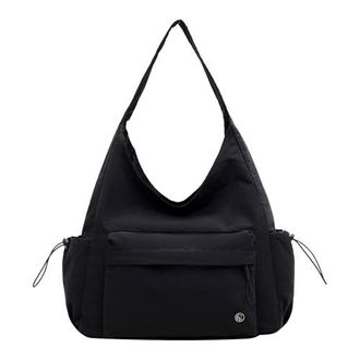 Generic Sac &agrave; bandouli&egrave;re polyvalent en nylon tendance pour femme, shopping, voyage, quotidien, Noir, 400.00x250.00x150.00mm/15.75x9.84x5.91inch