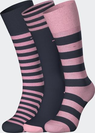 Eden Park Lot De Trois Paires De Chaussettes Ray&eacute;es Marine Et Rose