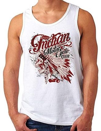 OM3 Indian-Motorcycle-Club D&eacute;bardeur | Homme | Cr&acirc;ne Chopper Moto | S &agrave; 4XL, Blanc., 4XL