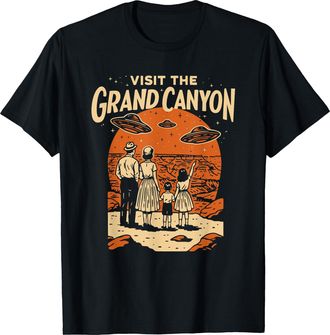 Giant Step Design Co. Visit The Grand Canyon Retro UFO & National Park T-Shirt