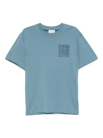 Lacoste t-shirt à logo imprimé - Bleu