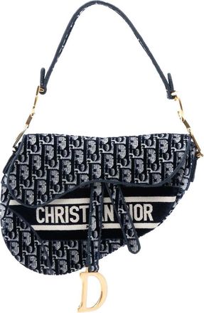 Dior Hobo Bags - Oblique Embroidered Canvas Saddle Bag - Gr. unisize - in Blau - f&uuml;r Damen