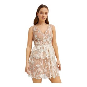 Self Portrait Pailletten-Minikleid mit Blumenmuster - - Dresses - Damen - Braun - S