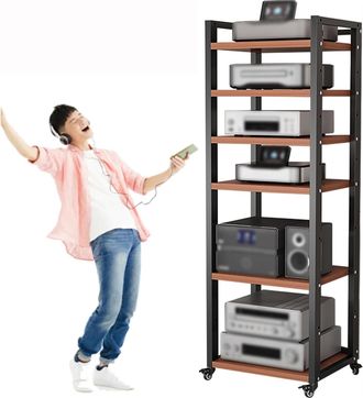 Generic Gro&szlig;er Audio-Video-Tower-Medienst&auml;nder,7-stufiger HiFi Regal/TV-Stereo-Medien-Aufbewahrungsschrank,Plattenspieler St&auml;nder F&uuml;r Heimb&uuml;hnenausr&uuml;,Eck-Ente