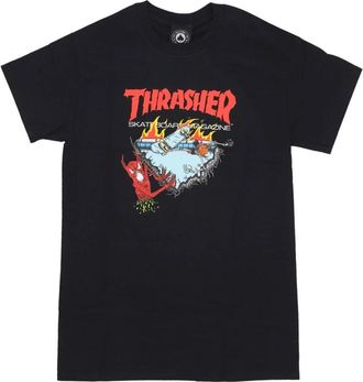 Thrasher Schwarzes Neckface T-Shirt mit Frontdruck - - Tops - Herren - Schwarzk - M