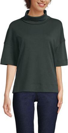 Lands End Supima Rollkragenshirt, Damen, Gr&ouml;&szlig;e:44-46 regular, Gr&uuml;n, Baumwolle, by Lands End