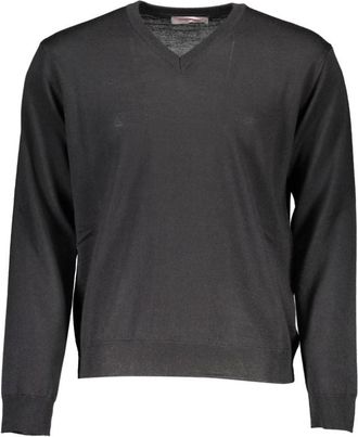Romeo Gigli Romeo Gigli Schwarzer Wollpullover f&uuml;r Herren - - Knitwear - Herren - Schwarzk - S