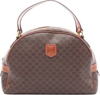 Celine Sac &agrave; main Pre-owned en toile enduite PVC et cuir Macadam - Femme - Pre-owned - Brun - Taille: ONE Size