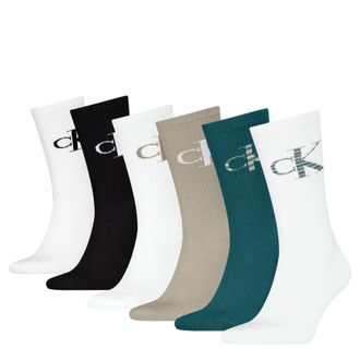 Calvin Klein Socken CALVIN KLEIN, Damen, Gr. 39-42, bunt (gr&uuml;n, beige, schwarz), Obermaterial: 72% Baumwolle, 25% Polyester, 2% Elasthan, 1% Polyamid, Socken Socke