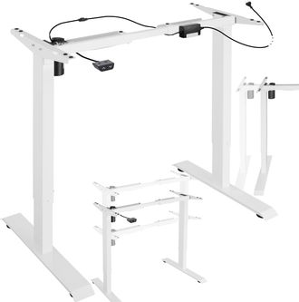 TecTake höhenverstellbarer Schreibtisch, elektrisch höhenverstellbares Tischgestell, Schreibtisch Gestell aus Stahl, Variable Gestellbreite, 85-129x65x71-121c