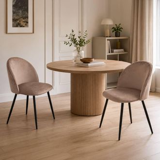 Dmora Set Di 2 Sedie Stinson, Poltrona Rivestita In Velluto, Sedia Da Pranzo Imbottita, Seduta Per Riunioni, 51x54h82 Cm, Grigio - Dmora