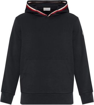 Moncler Kapuzenpullover mit Streifenbesatz - - Sweatshirts & Hoodies - Herren - Blau - M