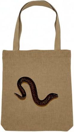 Fabulous Sac Shopping Tote Bag Aspect Lin - Couleuvre L&eacute;opard Biologie Illustration Ancienne - Sac de Courses Toile Epaisse 360g Beige Naturel Cabas Port&eacute; Epau