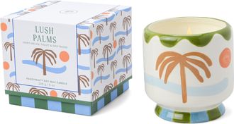 Paddywax Dopo Duftkerzen, handbemalt, Keramik, luxuriös, Kunsthandwerkerkerze, 226 g, Palme - üppige Palmen