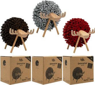 KDA Filz Untersetzer Rentier Hirsch Schaf - 3er Sparset Sparpaket - Filzuntersetzer Schneeflocke Winter Weihnachten Geschenk Mitbringsel Deko Tischdeko