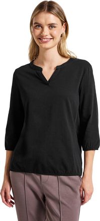 Street One Damen Split Neck Jersey Shirt