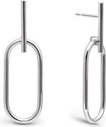 Singularu Boucles doreilles Renata. Laiton avec Plaqué Rhodium. Fermoir Silicone. Style Élégant. Bijoux pour Femme