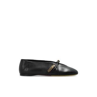 Moschino Ballerinas aus Leder - - Shoes - Damen - Schwarzk - 41 EU