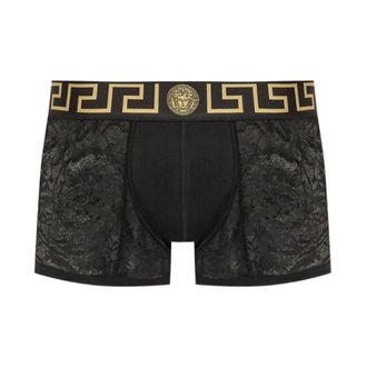 Versace Homme, Sous-v&ecirc;tements, Noir, Taille: M Boxers en dentelle avec ceinture Greca
