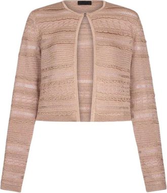 Liu Jo Femme, Pulls, Rose, Taille: 38 FR Openwork Cardigan