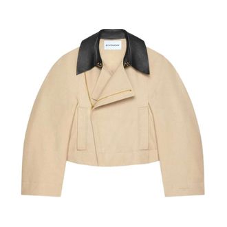 Givenchy Beiger Zweifarbiger Asymmetrischer Rei&szlig;verschlussmantel - - Jackets - Damen - Beige - S