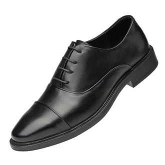 Generic Chaussures Derby classiques en cuir Oxford &agrave; lacets pour homme Noir, Noir, 40 2/3 EU