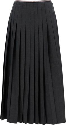 Thom Browne Femme, Jupes, Gris, Taille: 34 FR Super 120s Twill Pleated Skirt