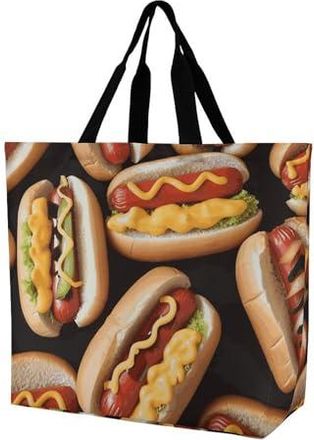 Generic Hot-Dogs Fun Food Sac &Agrave; Bandouli&egrave;re D&eacute;contract&eacute; Sacs L&eacute;ger Sac Courses Pour Universit&eacute; Travail Quotidienne