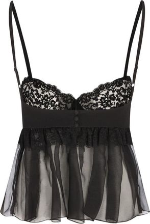 Chlo&eacute; Lace Silk Tank Top - Black