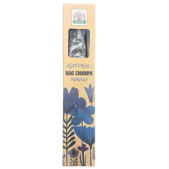 Ancient Wisdom Natürliches botanisches Masala-Räucherstäbchen - Traditionelle indische Namaste-Räucherstäbchen, 1 Schachtel mit 30 g (Nag Champa)