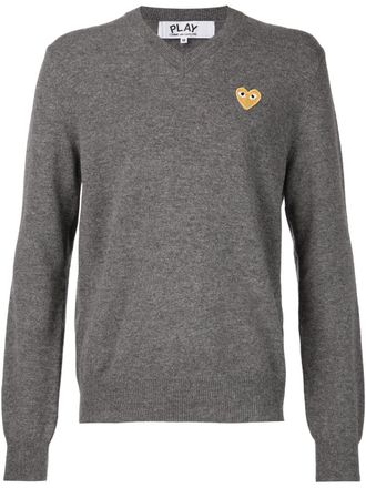 Comme Des Garçons pull à logo brodé - Gris