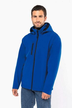 Kariban Softshelljacke 3-lagige Unisex-Softshell-Jacke mit Kapuze und abnehmbaren &Auml;