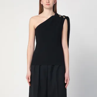 Bottega Veneta Schwarzes Top aus Cr&ecirc;pe aus Viskose und Wolle