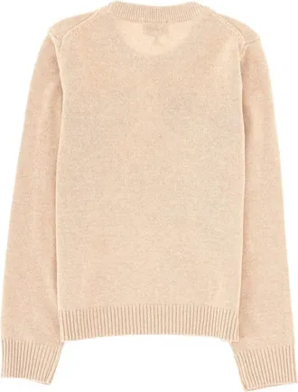 Ganni Wool Jersey Regular Fit Sweater - Beige