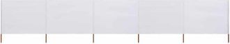 vidaXL Paravent 5 panneaux Tissu 600 x 160 cm Blanc sable
