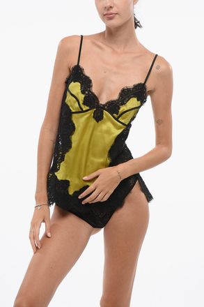 Dsquared2 Zweifarbiges Unterw&auml;sche-Top aus Spitze Dsquared2