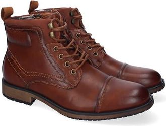Shoes & Blues Bottines pour homme, confortables et élégantes, design classique avec bout rond, ornements de couture, fermeture à lacets et fermeture éclair latérale